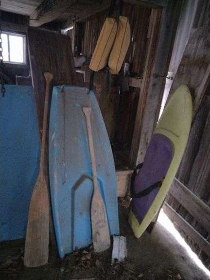 Zip sled, boat cushions, oar, wood boards, foam board - Metzger ...