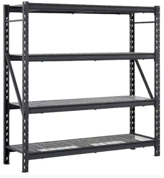 Husky 4-Tier Heavy Duty Industrial Welded Steel Garage Storage Shelving ...