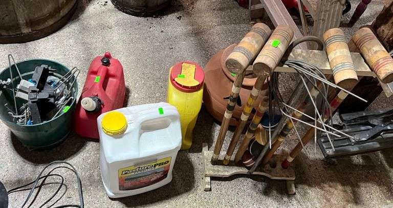 Croquet set, gas can, jack-o’-lantern planter, new jug pasture pro ...