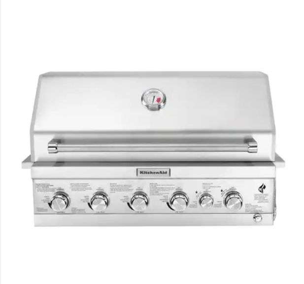 KitchenAid 4-Burner Built-in Propane Gas Island Grill Head in Stainless ...