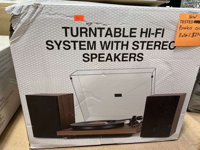 Turntable hi-Fi system with stereo speakers - Metzger Property Services LLC