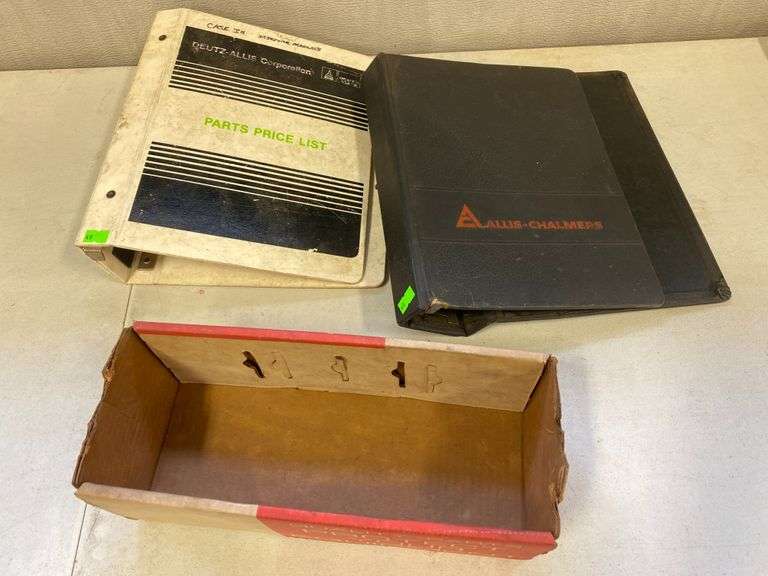 Deutz Allis and AC binders, parts box - Metzger Property Services LLC