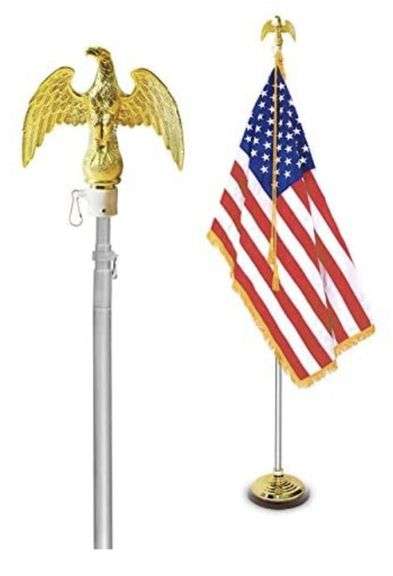Anley 7.5ft Indoor Telescoping Flag Pole - Aluminum Telescopic Flagpole ...