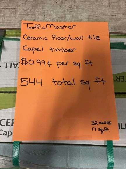 544 sq.ft. TrafficMaster Capel Timber 6 in. x 24 in. Matte Ceramic ...