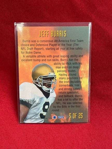 1994 Fleer NFL Prospects Jeff Burris Football Card - Metzger Property ...