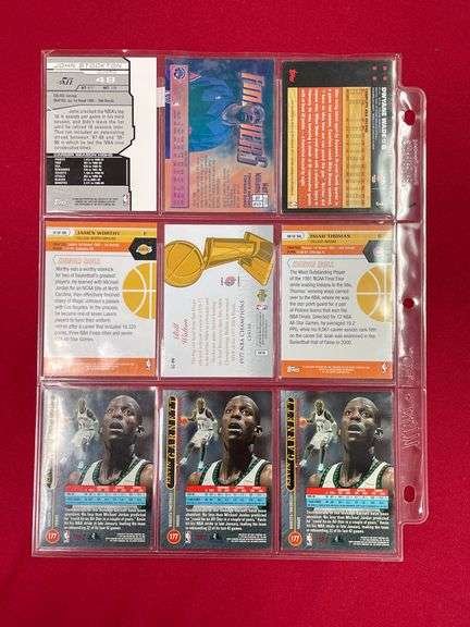 9 Assorted Basketball Cards (Dwayne Wade, Walt Williams, John Stockton ...