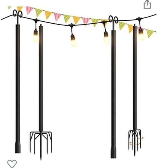 addlon 2 Pack String Lights Poles for Outdoors (2X 10ft), Heavy Duty ... addlon 2 Pack String Lights Poles for Outdoors (2X 10ft), Heavy Duty ...