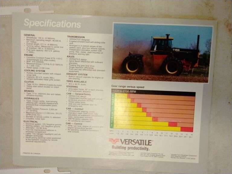 Versatile 1156 Advertising Brochure - Metzger Property Services LLC