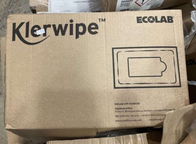 1 box EcoLab Klerwipe Low residual peroxide wipes, 20 packs, 15 wipes ...