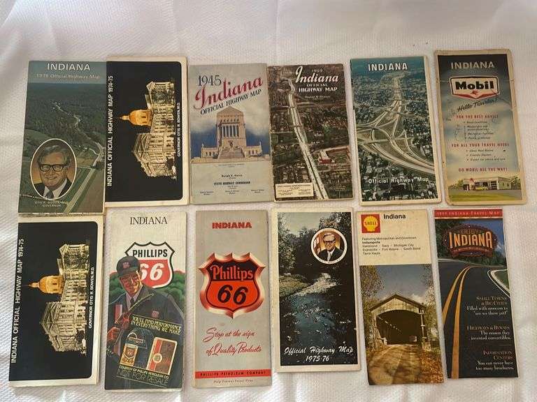 (12) 1945 - Indiana Road Maps - Metzger Property Services LLC