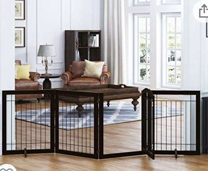 SPIRICH 96-inch Extra Wide 30-inches Tall Dog gate with Door Walk ...