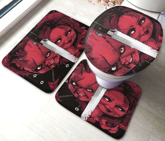 Chucky Bath Mat Polyester Door 3 Piece Bathroom Mat Set Soft Vintage ...