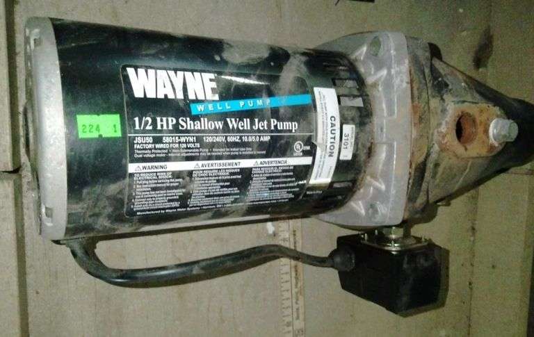 Wayne 1/2 HP Shallow Well jet pump - owner states tested works ...