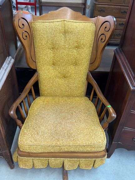 Wood Wingback Rocking chair - Metzger Property Services LLC