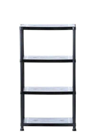 hdx 4-shelf black plastic storage shelving unit | 15 in. d x 28 in. w x ...