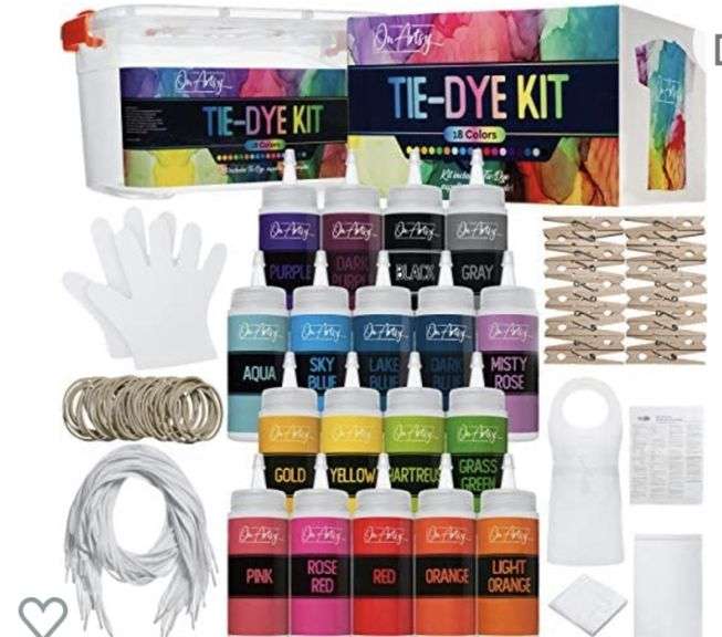 Tie Dye Kit — 18 Vibrant and Bright Colors in Easy-Squeeze Bottles Plus ...