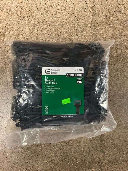 Commercial Electric 8 in. Standard Cable Ties, 1000 pack - Metzger ...