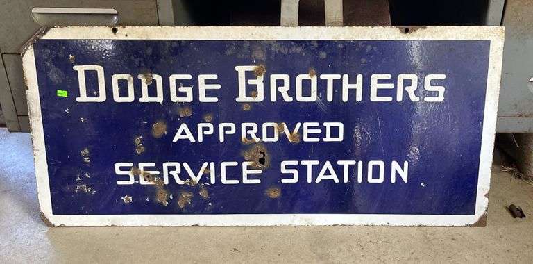 Porcelain Dodge Brothers Two sided sign 18x40 - Metzger Property ...