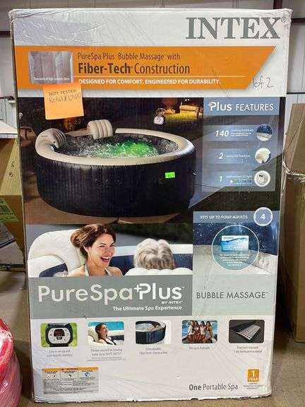 Intex pure spa plus bubble massage with fiber tech construction ...