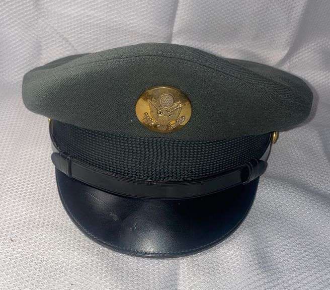 World War II Era Dress Uniform Cap with Brass Army Emblem - Metzger ...