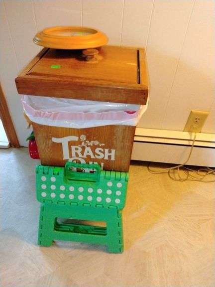 Clock, trash bin, step stool - Metzger Property Services, LLC