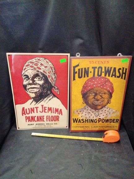 Aunt Jemima Metal sign and Wood Black Americana Washing Powder sign ...