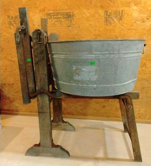 Folding bench wringer and wash tub - Metzger Property Services LLC