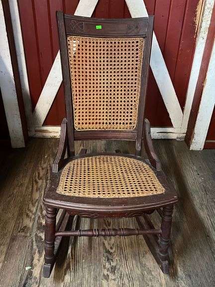 Vintage Cane Rocking Chair - Metzger Property Services LLC