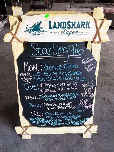 Landshark A Frame Menu Board 24”x37” - Metzger Property Services LLC
