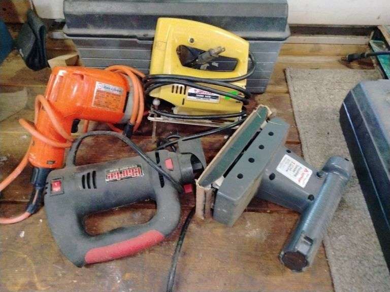 Alltrade Sander, Wizard Sabre saw, Black & Decker drill and Clarke cut ...