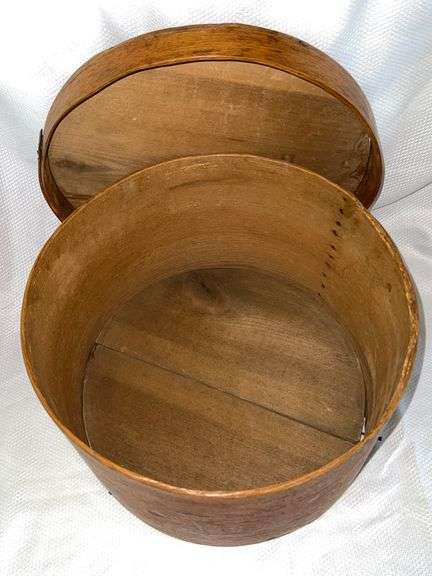 Wooden Antique Round Cheese Box 14”x9.5” - Metzger Property Services LLC