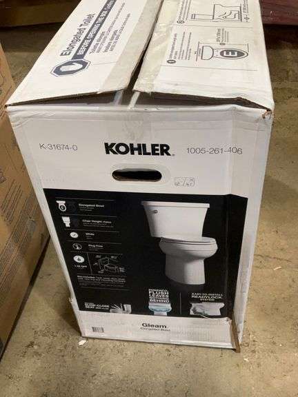 Kohler Gleam 2-Piece Chair Height Elongated Skirted 1.28 GPF Single ...