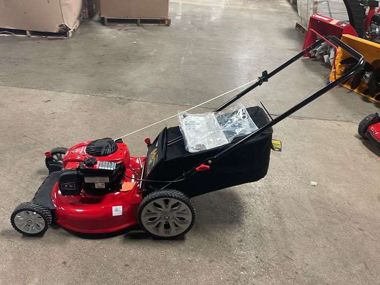 Troy Bilt 4 cycle TB110 21 inch push mower mulch and rear bagger ...