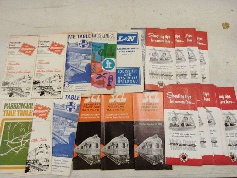 Train Schedules assortment from 1960s & 1970s - Metzger Property ...