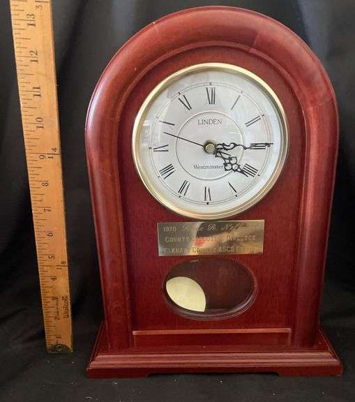 Linden Westminster Clock with Plaque: 1970 Rene R. Neff 1994 County ...