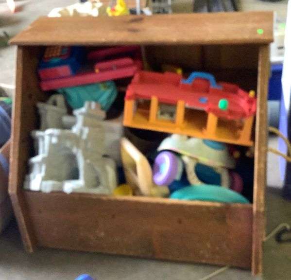 37”x32” toy chest full of toys - Metzger Property Services LLC