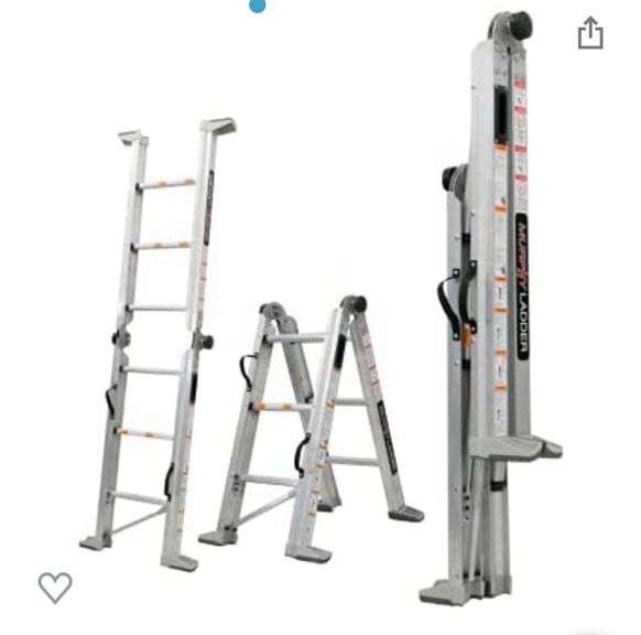 Murphy Ladders - ML7 Heavy Duty Aluminum Ladder - 7ft Height with 10ft ...