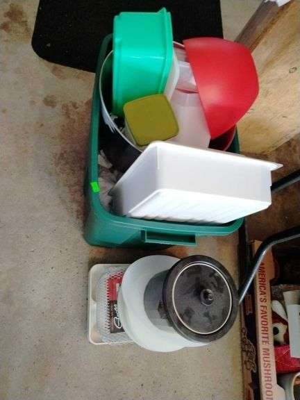 Plastic containers including Tupperware, bucket, trays - Metzger ...