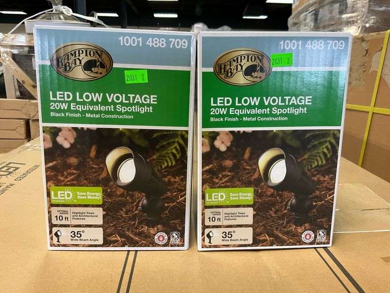 2 Hampton Bay LED Low Voltage 20W Equivalent Spotlights, black finish ...