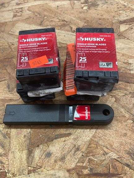 4 Boxes of 25 Each Husky Single Edge Blades and 2 8 Point Knife Blades ...