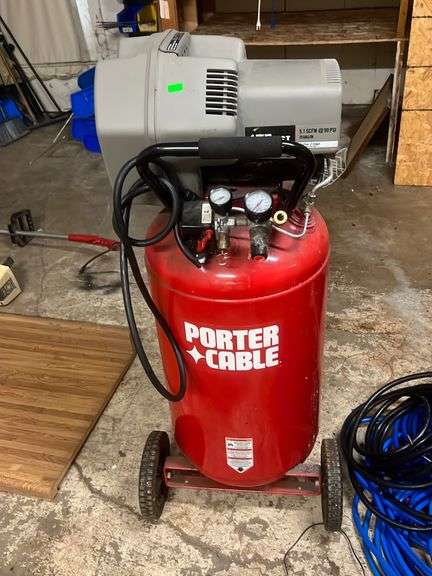 Porter cable Air compressor, 25 gallon upright model, 175 psi, 5.1 SCFM ...