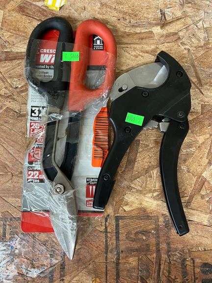 Crescent Wiss Offset 100” Trimmer Snips and Husky PVC Pipe Cutter ...