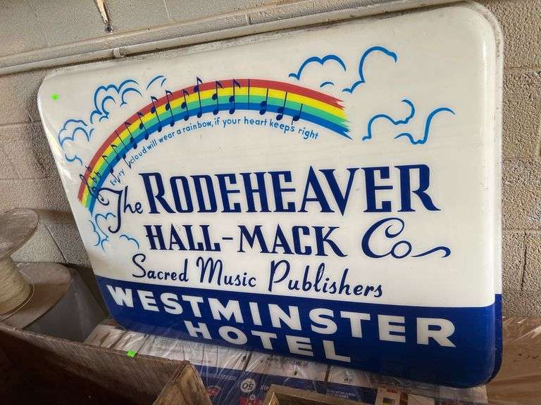 The Rodeheaver Hall-Mack co. Westminster Hotel , Plastic lighted sign ...