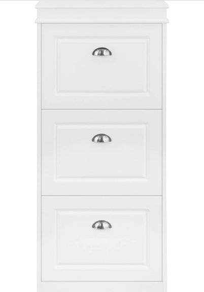 Haotian FSR94-W, White Shoe Cabinet with 3 Flip Drawers, Freestanding ...