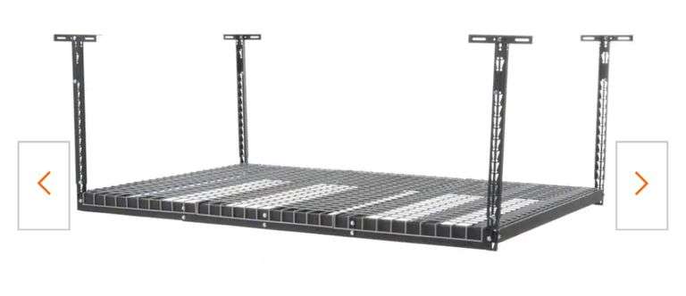 Adjustable Height Overhead Ceiling Mount Garage Rack in Black (42 in. H ...