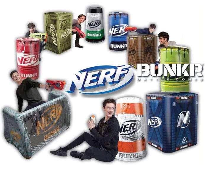 NERF BUNKR Stadium Pack Inflatable Battlezone - 9 Piece Barricade ...