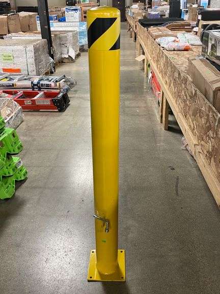 48” yellow steel safety barrier - Metzger Property Services LLC
