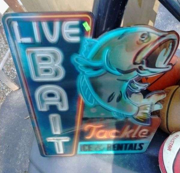 19x24" live bait sign - wood composite - Metzger Property Services LLC