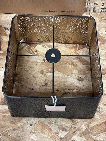 Medium Square Lamp Shade, ALUCSET Metal Lampshade with Pattern of Trees ...