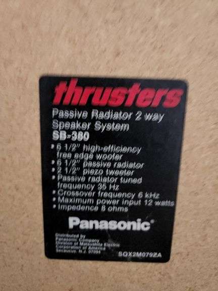 Panasonic Thrusters Speakers 21” - Metzger Property Services LLC